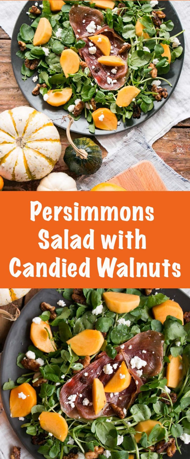 Persimmons and Watercress Salad with Candied Walnuts and Goat's Cheese ...