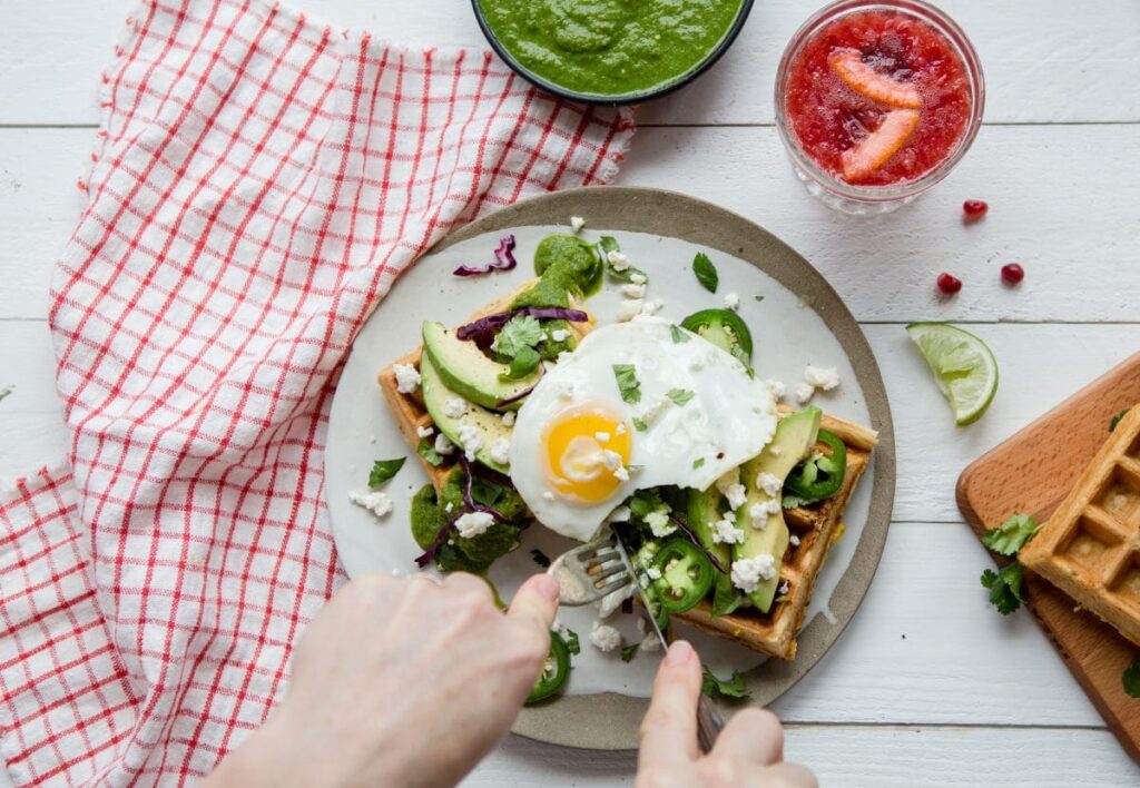 We Be Brunching - Savoury Mexican Waffles - My Kitchen Love