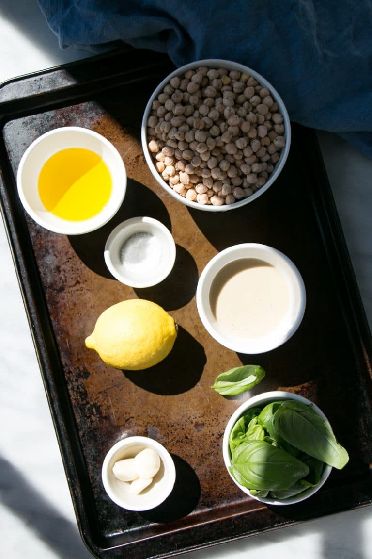 The BEST Hummus Recipe with Lemon Basil - My Kitchen Love